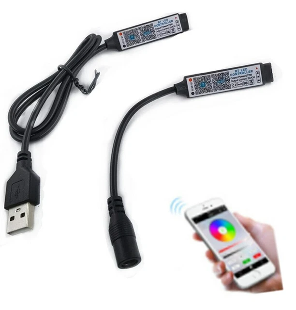 RGB BLUETOOTH-COMPATIBLE CONTROLLER USB 5V 12V Music For RGB LED Strip ...