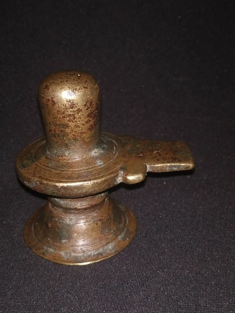 ANTIQUE TRADITIONAL INDIAN Bronze Shiva Lingam God Shiva Bholenath ...