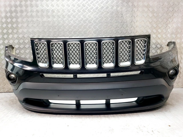 JEEP COMPASS MK1 Complete Front Bumper Grill Grille Fog Lights In Black ...