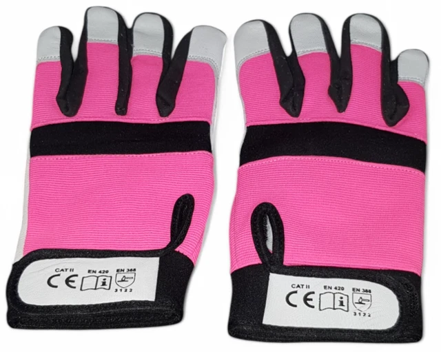 LEATHER WORKING GLOVES Work Gardening Gloves Thorn Proof Garden Heavy ...