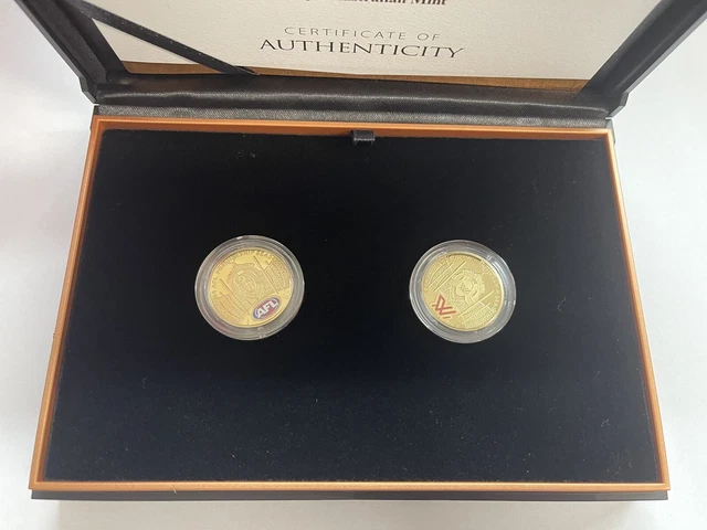 2024 AFL AFLW $1 Coloured Proof 2 Coin Set RAM limited 5000 mintage In ...