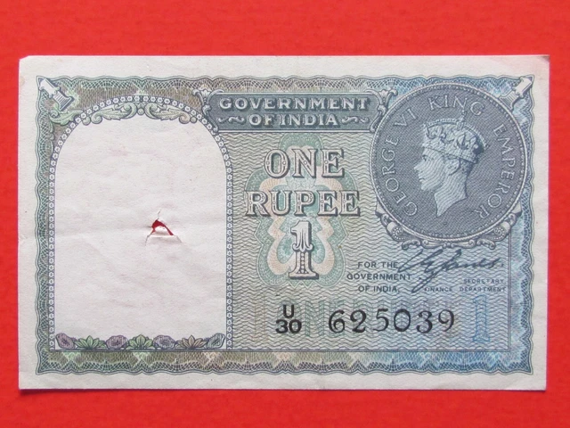 BRITISH INDIA KING George Vi ( 1940 Rare Scarce ) One Rupee Rare ...