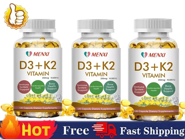 VITAMIN D3 10000 IU + K2 MK7 250mcg Tablets Immune Support Strong Bones ...