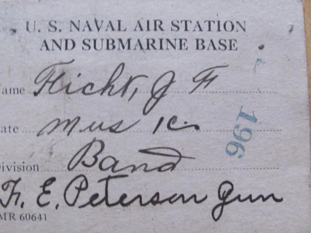 WW1 US NAVAL Air Station Submarine Base Musician Band 2 Navy Issued ...