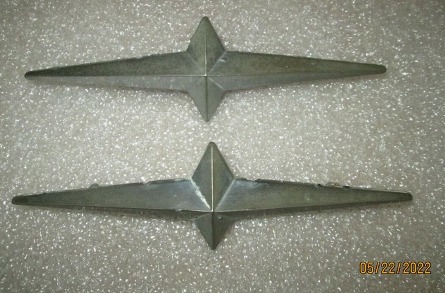 1950S - 1960S MERCURY METEOR STAR FENDER TRUNK EMBLEM BADGE PAIR ...