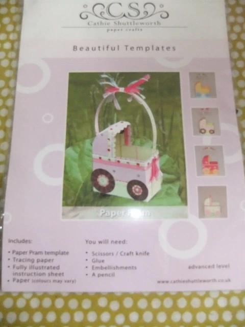 PAPERCRAFT PRAM TEMPLATE Kit - by Cathie Shuttleworth lovely baby ...