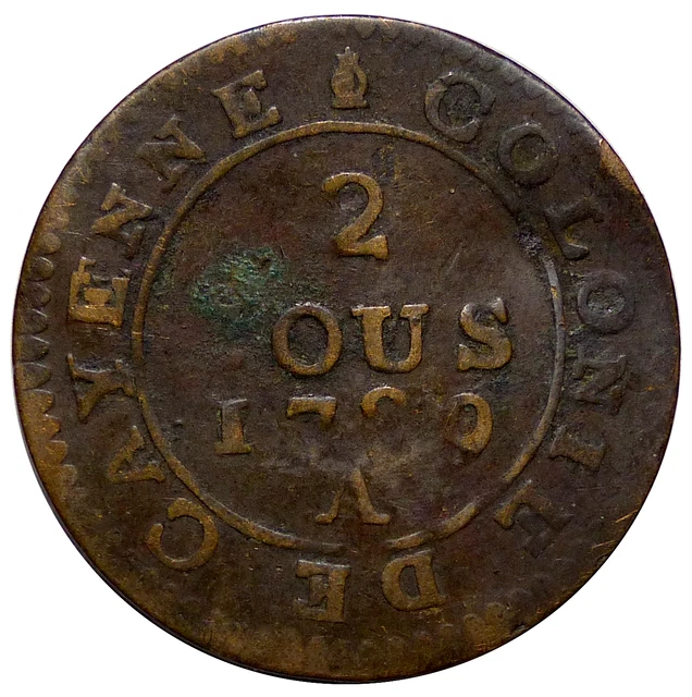LOUIS XVI GUYANE Colonie de Cayenne 2 sous 1789 A EUR 13,00 - PicClick FR