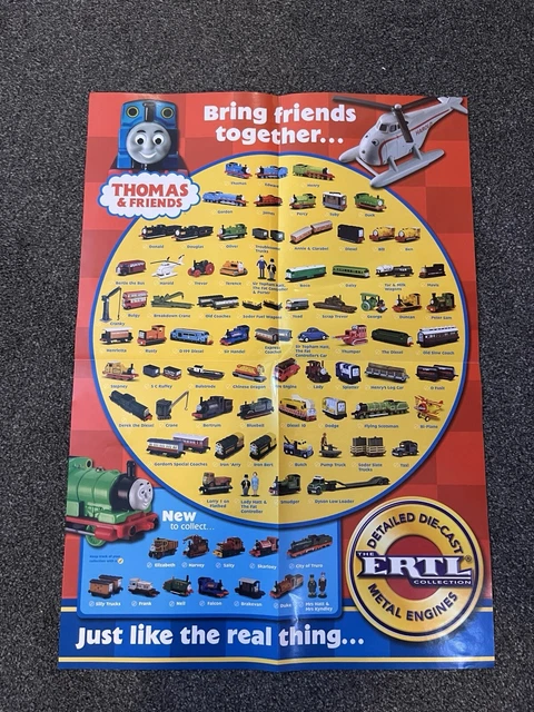 ERTL THOMAS AND friends Collection Poster uk die-cast rare 1986-2003 £ ...