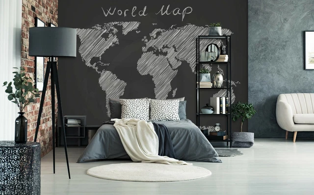 3D LINE GRAFFITI A273 World Map Wallpaper Wall Mural Removable Self ...