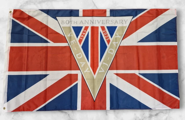 VE/VJ DAY 80TH Anniversay Commemorative Flag 2025 Uk Navy Army Raf Ww2 ...
