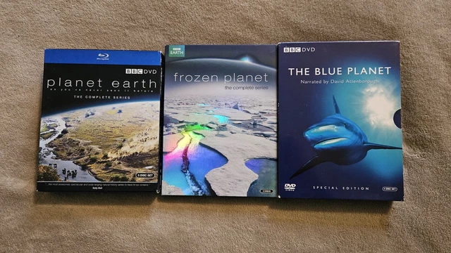 ATTENBOROUGH BUNDLE PLANET Earth Blu-ray, Frozen Planet dvd, The Blue ...