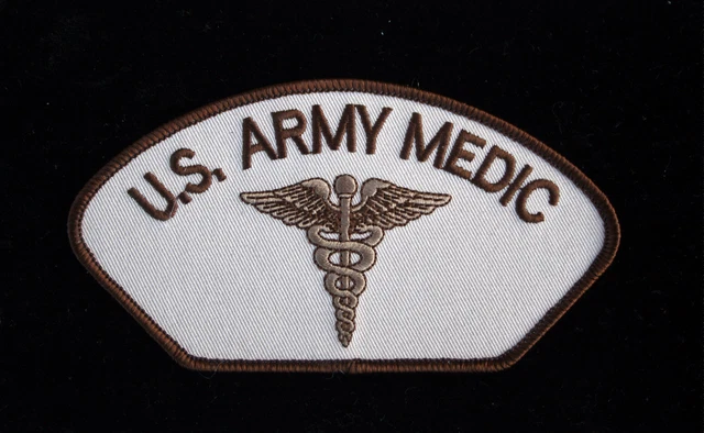 US ARMY FIELD Medic Desert Hat Patch Doc Pin Up Fort Medical Corps Emt ...