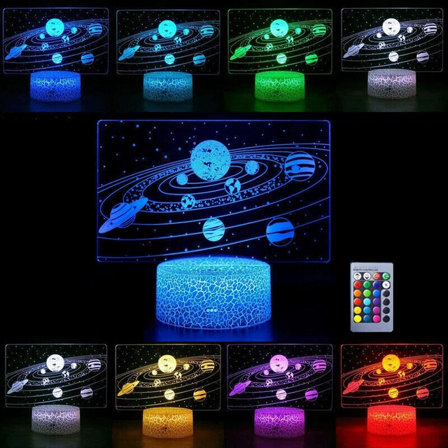 OPTICAL 3D OPTICAL Illusion Table Lamp Universe LED Night light for Kid ...