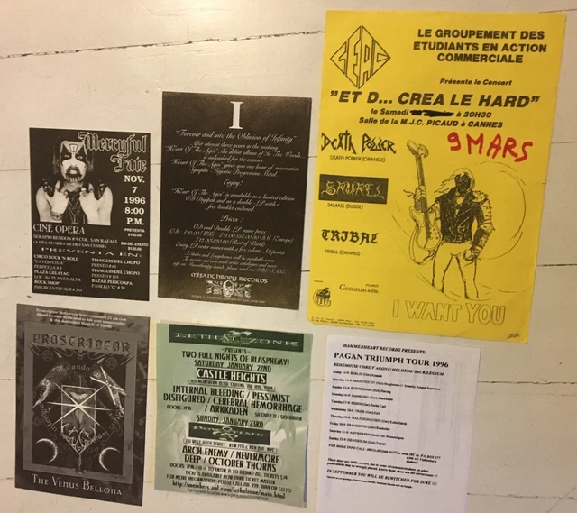 COLLECTION HEAVY METAL Flyers ‘90s Mercyful Fate Arch Enemy Behemoth ...
