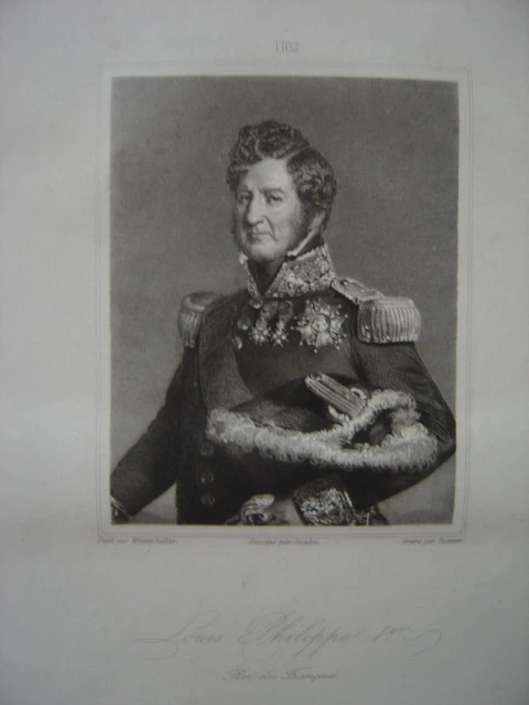 GRANDE GRAVURE PORTRAIT du Roi de France LOUIS PHILIPPE Ier Louis ...
