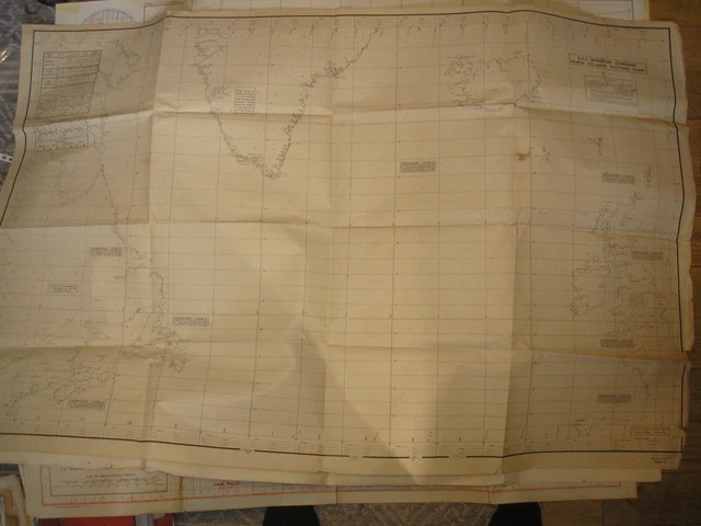 RAF TRANSPORT COMMAND Atlantic Chart 1944 British Military Aviation ...