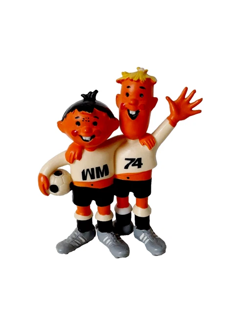 WM MASKOTTCHEN TIP und Tap 13 cm WM 74 Fußball Werbefigur Figur Kult ...
