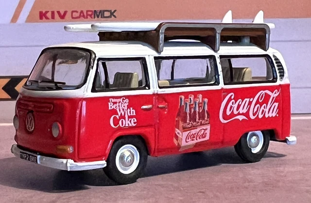 VW COCA COLA T2 CAMPER VAN SURF MINIBUS Oxford 1/76 Diecast New Boxed ...