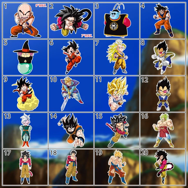DRAGON BALL CHARACTERS 2/3 STICKER FAN ART VINYL DECAL GRAPHIC CAR WALL ...
