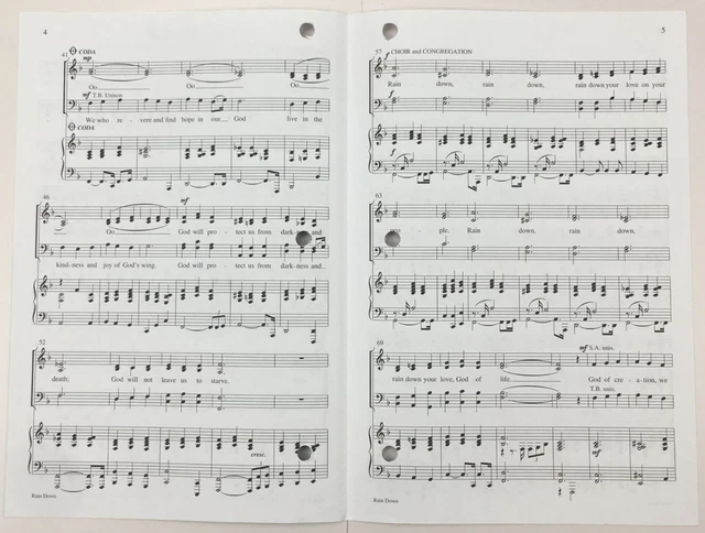 RAIN DOWN SATB Chorus Choral Piano Sheet Music Jaime Cortez John Carter ...