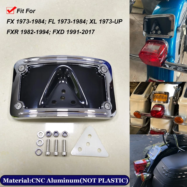 CHROME CURVED LAYDOWN License Plate Bracket For Harley Sportster ...