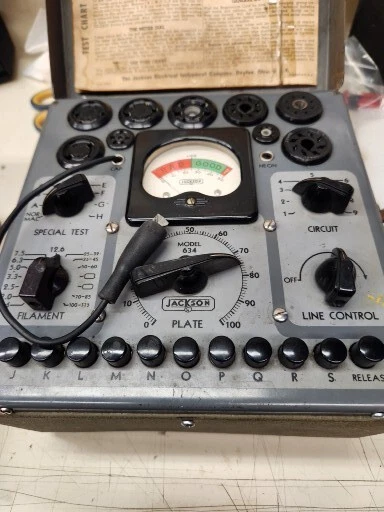 RARE JACKSON MODEL 634 Dynamic Tube Tester , Manual $179.90 - PicClick