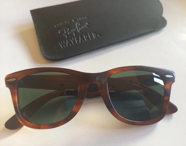 RAY BAN VINTAGE B&L WAYFARER L2052 Tortoise G-15 Green 50-22. USA ...