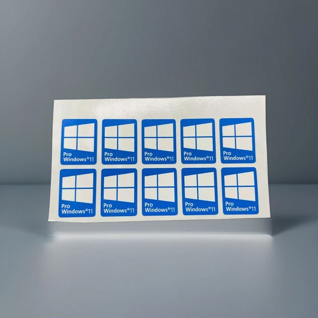 5X WINDOWS 11 Pro Aufkleber Blau Sticker LOGO Badge Label Decal Blue ...