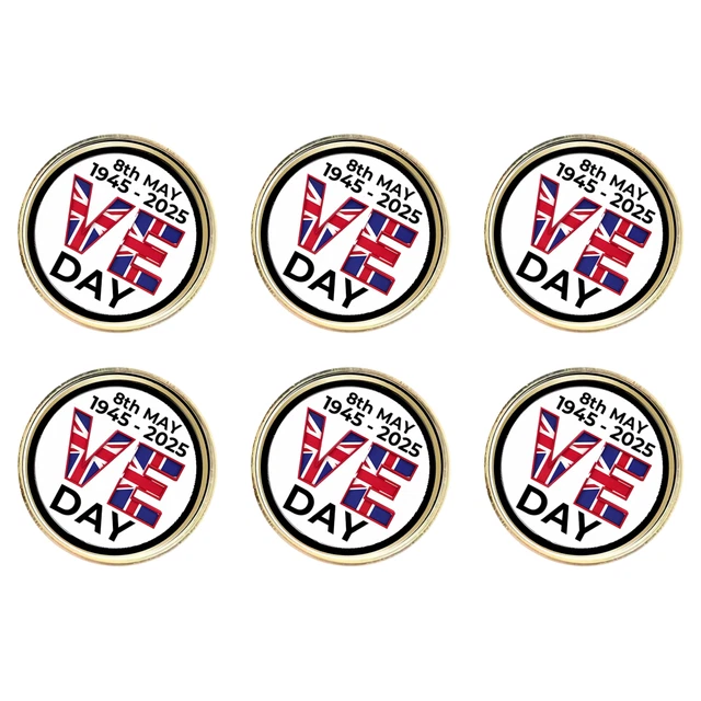 VE DAY 80TH Anniversary 1945-2025 Lapel Pin Badges 8th May VE Day ...
