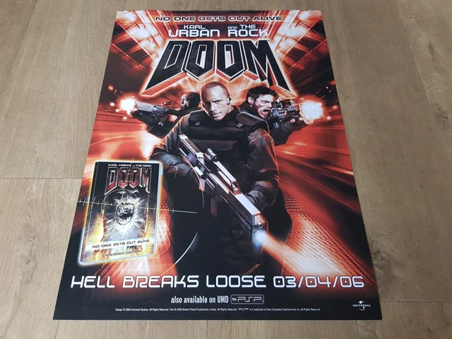 DOOM . The Rock Dwayne Johnson ORIGINAL vintage 2005 MOVIE POSTER 20 ...