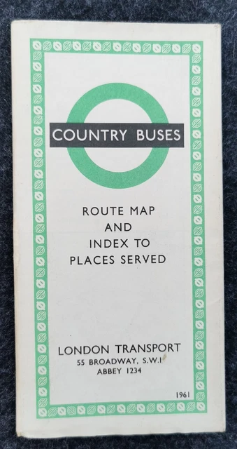 LONDON TRANSPORT COUNTRY BUSES Route Map and Index to places served ...