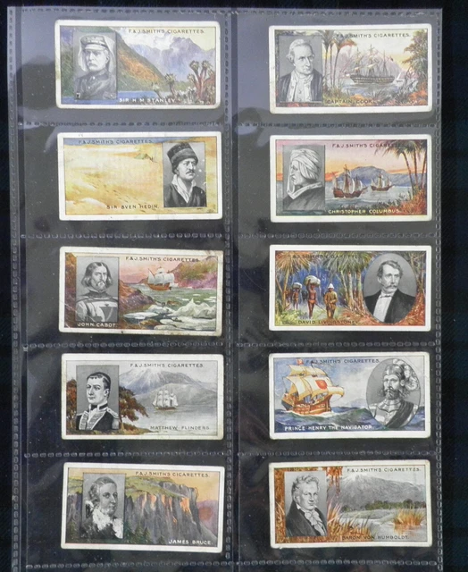 10 X FAMOUS Explorers Cigarette Cards by Smith 1911 Cat £190 £42.30 ...