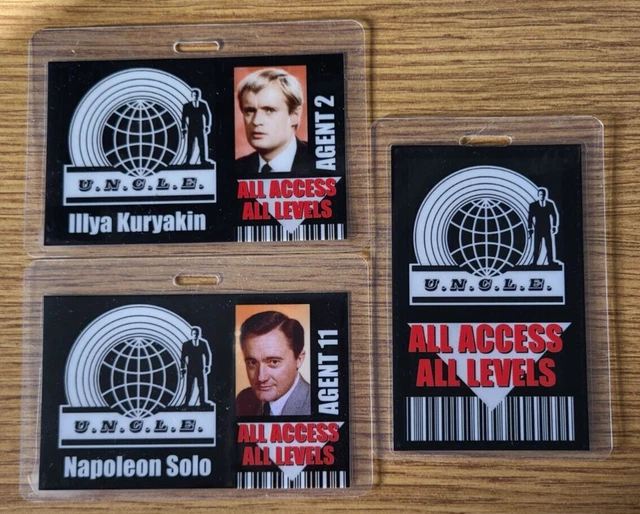 MAN FROM UNCLE ID Badge Set of 3 All Access all Levels prop cosplay ...