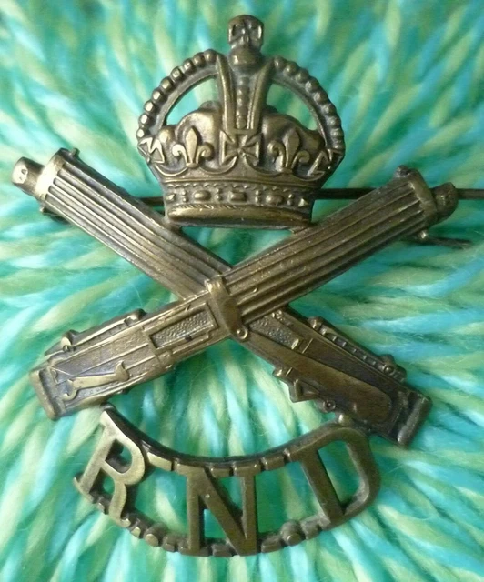 WW1 RND MACHINE Gun Battalion Royal Navy Division Badge All BRASS SUPER ...