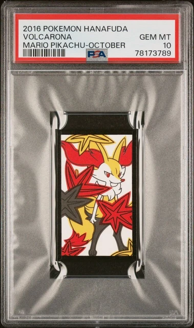 POKEMON VOLCARONA RARE Mario Pikachu Pokemon Hanafuda Card TCG - PSA 10 ...