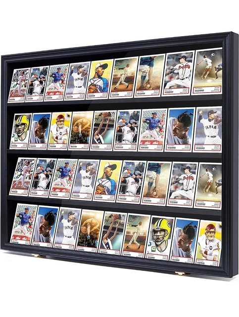 BASEBALL CARD DISPLAY Case 36 Graded Sports Card Display Frame Holds ...