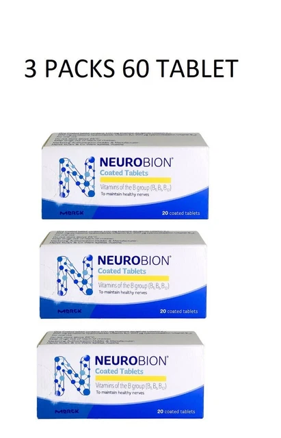 60 TABLETS NEUROBION Vitamin B1, B6, B12 for Numbness, Tingling & Nerve ...