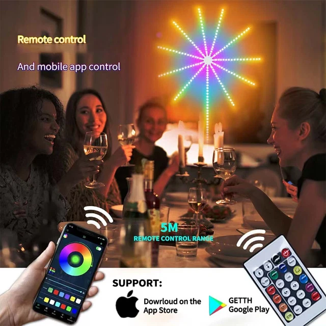 FIREWORK LED STRIP Lights Multi Color RGB Changing Music Sound Sync ...