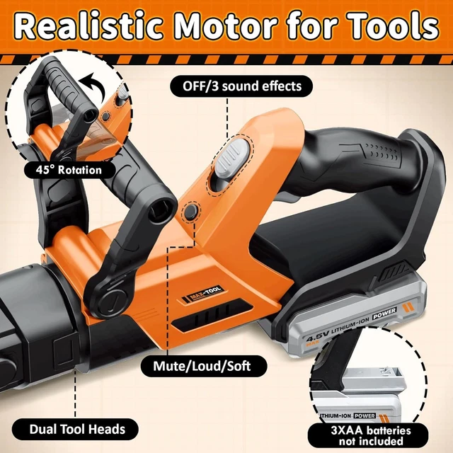 KIDS TOOL SET with Vest, 2-IN-1 Kids Lawnmower & Toy Leaf Blower with ...