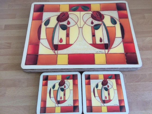 RENNIE MACKINTOSH STYLE Table Mats And Coasters - Debbie Halliday For ...