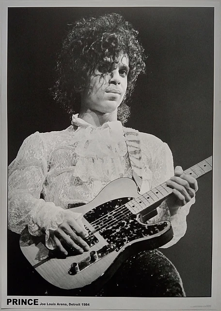 PRINCE POSTER ON Stage With Telecaster, Joe Louis Arena Detroit 1984 £ ...