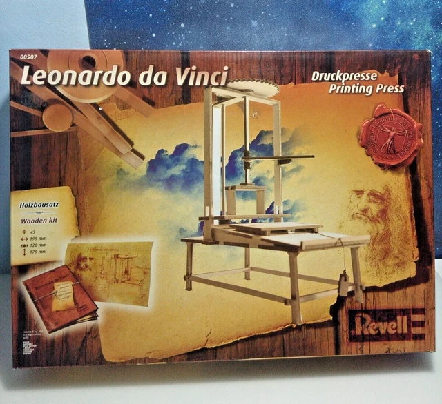 REVELL LEONARDO DA Vinci Printing Press model kit 00507 wooden kit £28. ...