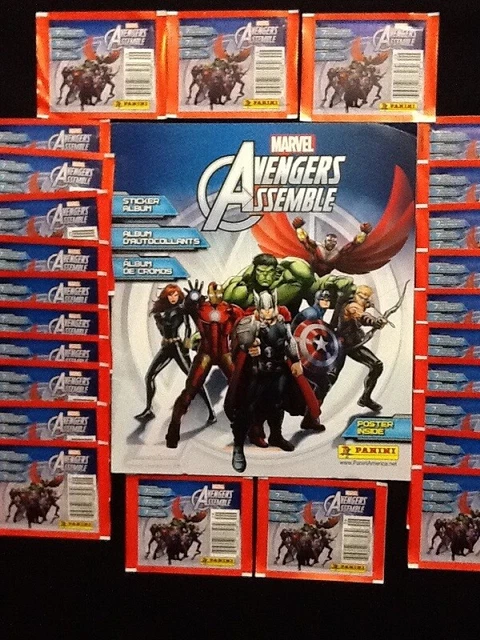 2013 PANINI MARVEL Avengers Assemble Sticker Album & 25 Packs Stickers ...