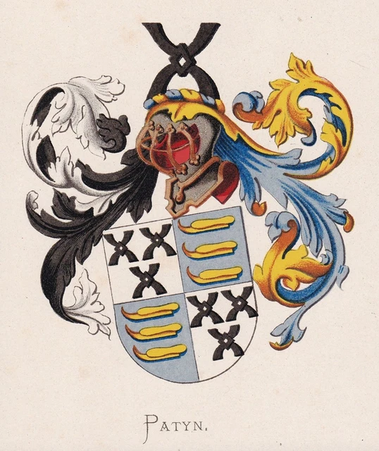STEMMA PATYN STEMMA stemma araldica olandese litografia araldica EUR 13 ...