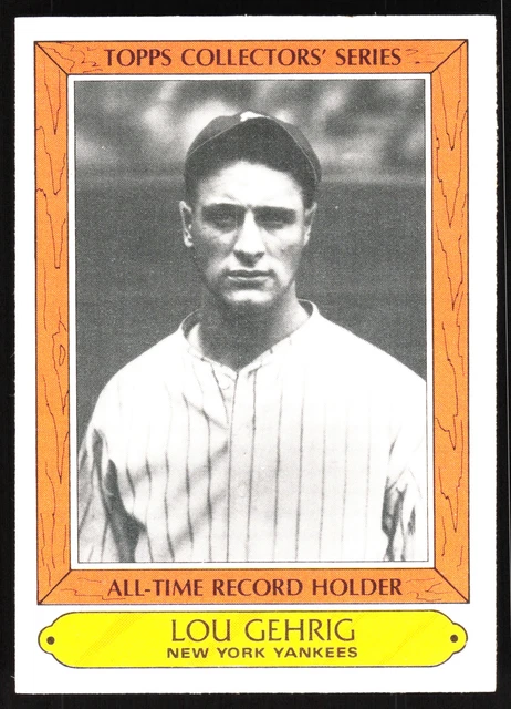 1985 TOPPS WOOLWORTH porte-records Lou Gehrig #14 carte des Yankees de ...