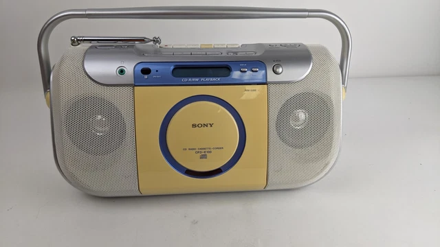 SONY CFD-E100 CD Radio Cassette Boombox CD-R/RW Playback TESTED Works ...