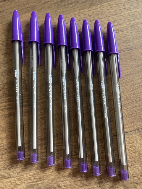 BIC CRISTAL 1.6MM Bold Purple Ballpoint Pens ( PKT 8 ) BIC FUN RANGE ...