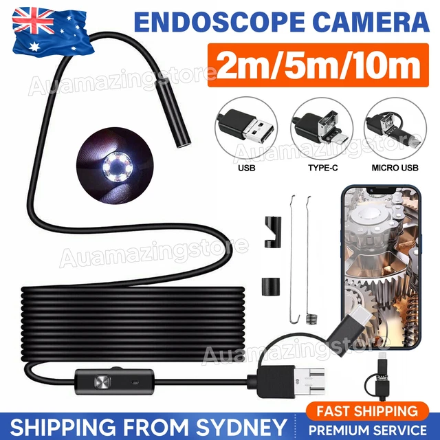 WATERPROOF HD ENDOSCOPE USB Type-C Borescope Inspection Snake Camera ...