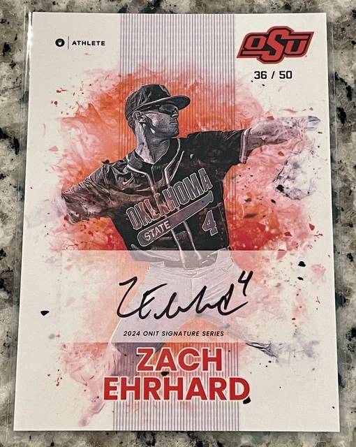 ZACH EHRHARD 2024 Onit Atleta Oklahoma State Baseball Autografo #111/50 ...