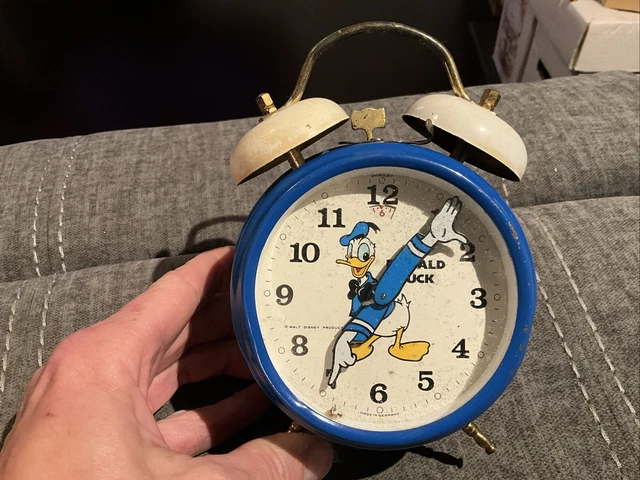 VINTAGE 1960’S DONALD Duck Walt Disney Clock Bradley Germany Larger 5 ...